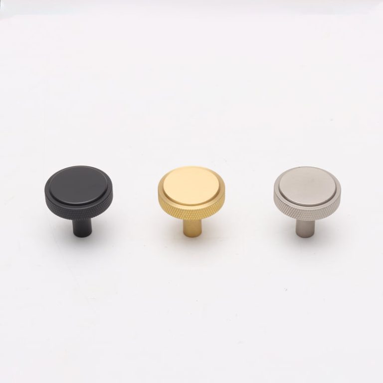 Round Knurled Solid Brass Drawer Knobs | KT & CO